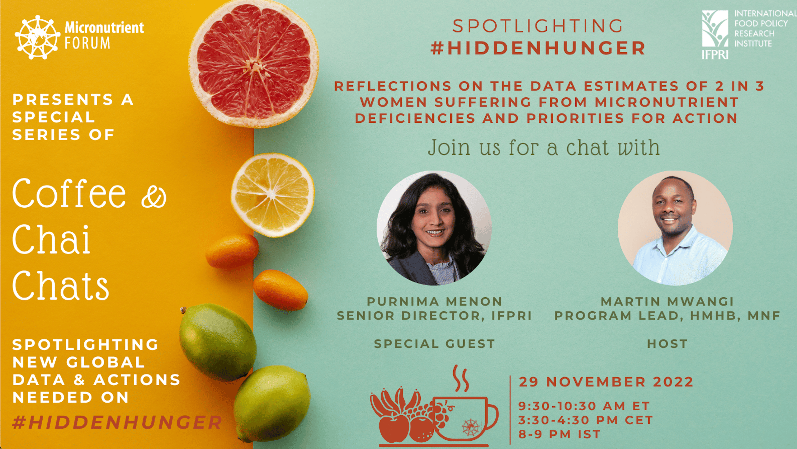 Coffee and Chai Chat on #HiddenHunger in Women with Dr. Purnima Menon ...