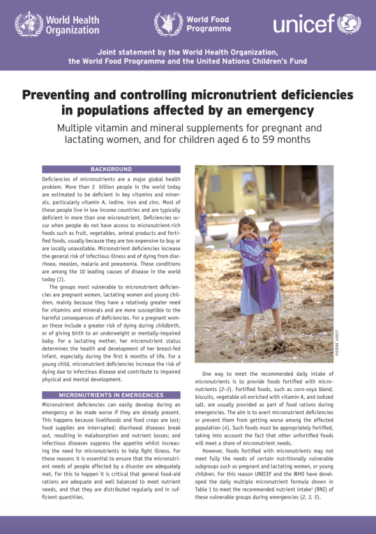 Multiple Micronutrient Supplementation (MMS) - Healthy Mothers Healthy ...